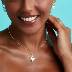 TOOLALLY Art Deco Hearts Pendant - Sterling Silver