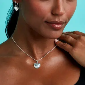 TOOLALLY Art Deco Hearts Pendant - Sterling Silver