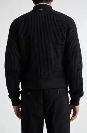 Thom Browne Raglan Wool Bomber Cardigan