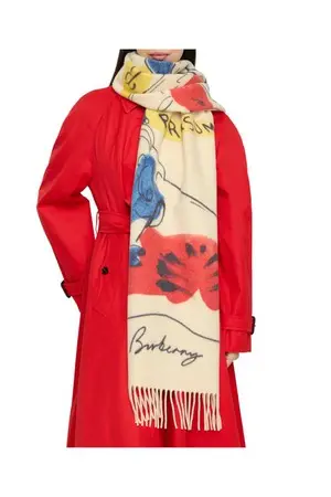 Burberry Watercolour Ekd Cashmere Scarf