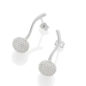 TOOLALLY Pom Pom Drop Earrings - Sterling Silver