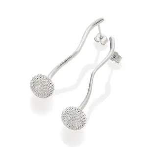 TOOLALLY Pom Pom Drop Earrings - Sterling Silver