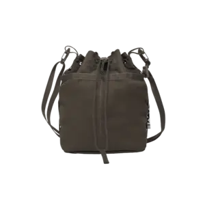 BABOON TO THE MOON Drawstring Crossbody Pouch - Charcoal