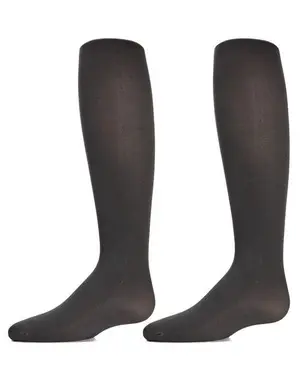MEMOI 2-pair Pack Nylon Tights - Charcoal
