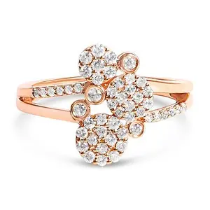 HAUS OF BRILLIANCE 1/2 Cttw Diamond Scatter Composite Bypass Ring Rose