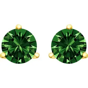 HAUS OF BRILLIANCE 14k Gold 1.0 Cttw Lab Grown Green Diamond Stud Earrings - Yellow