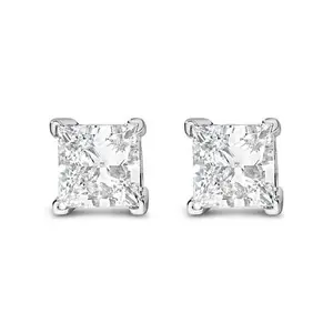 HAUS OF BRILLIANCE 14k Gold 1 1/2 Ct. Lab-grown Diamond Stud Earrings - White
