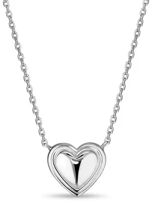 DEVATA Contour-lined Heart Pendant Necklace