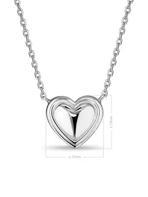 DEVATA Contour-lined Heart Pendant Necklace