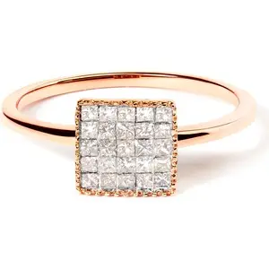 HAUS OF BRILLIANCE 10k Rose Gold 1/3 Cttw Princess Cut Diamond Ring - Pink