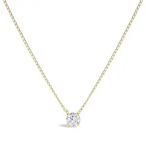 HAUS OF BRILLIANCE 14k Gold 0.5 Cttw Lab Grown Diamond Solitaire Pendant Necklace - Yellow