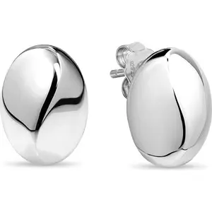 DEVATA Dome Stud Earrings - Silver