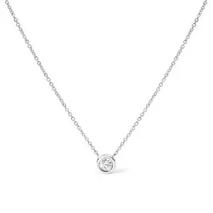 HAUS OF BRILLIANCE 14k Gold 1/2 Cttw Lab Grown Diamond Solitaire Pendant Necklace - White