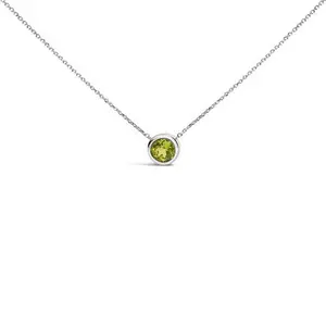 HAUS OF BRILLIANCE 925 Sterling Silver Gemstone Pendant Necklace - Green Peridot