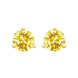 HAUS OF BRILLIANCE Diamond Stud Earrings - Yellow