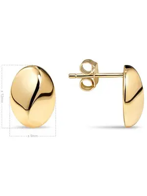 DEVATA Dome Stud Earrings In Gold Plated Sterling Silver - Yellow Gold