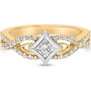HAUS OF BRILLIANCE 10k Diamond Kite And Twist Shank Ring 2/3 Cttw - Yellow