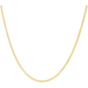 HAUS OF BRILLIANCE 14k Gold 2.8mm Imperial Herringbone Chain Necklace - Yellow