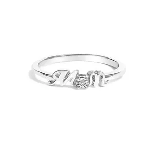 HAUS OF BRILLIANCE Diamond Accent "mom" Ring - White