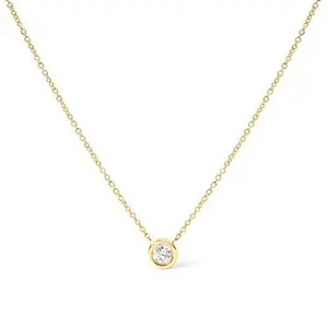 HAUS OF BRILLIANCE 10k Gold 1/2ct Diamond Solitaire Pendant Necklace - Yellow