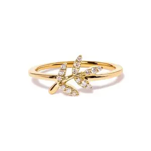 HAUS OF BRILLIANCE 10k Gold 1/10 Cttw Diamond Leaf And Branch Ring - Yellow