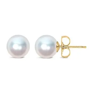 HAUS OF BRILLIANCE 14k Gold Cultured Freshwater Pearl Stud Earrings - Yellow
