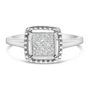 HAUS OF BRILLIANCE Sterling Silver 1/5 Cttw Diamond Promise Ring - White