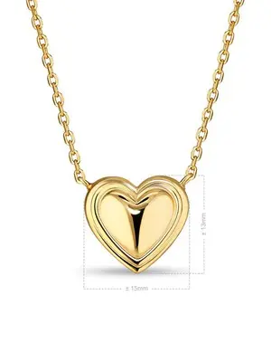 DEVATA Gold Plated Sterling Silver Heart Pendant Necklace