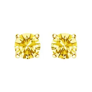 HAUS OF BRILLIANCE Diamond Stud Earrings - Yellow