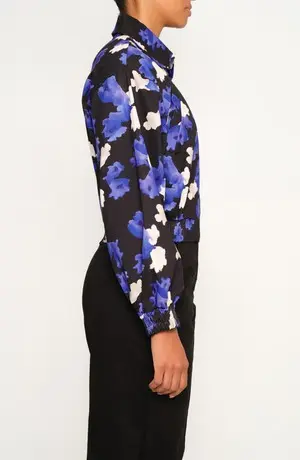 THE LULO PROJECT Citadel Floral Stretch Cotton Bomber Jacket