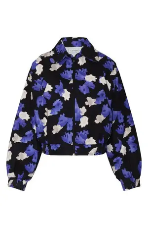THE LULO PROJECT Citadel Floral Stretch Cotton Bomber Jacket