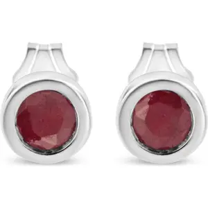 HAUS OF BRILLIANCE Stud Earrings With Created Gemstones - Red Garnet