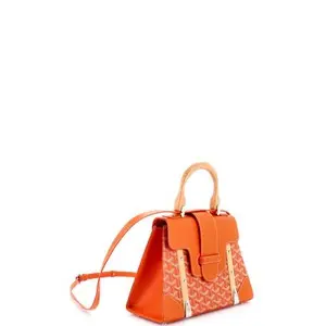 Goyard Saigon Top Handle Bag Coated Canvas With Leather Pm - Orange