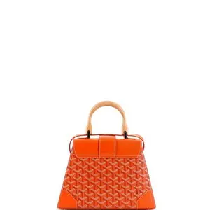 Goyard Saigon Top Handle Bag Coated Canvas With Leather Pm - Orange