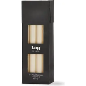 TAG Color Studio Ivory Straight Taper Paraffin Wax Candle Set