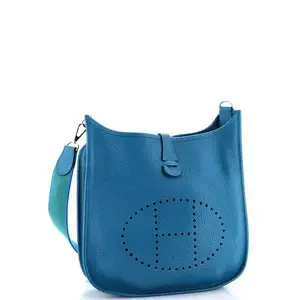 Hermès Evelyne Iii Clemence Pm Shoulder Bag - Blue
