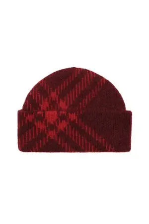Burberry Check Mohair-wool Blend Beanie