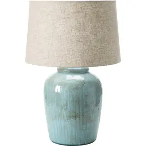 STORIED HOME Table Lamp With Shade - Green
