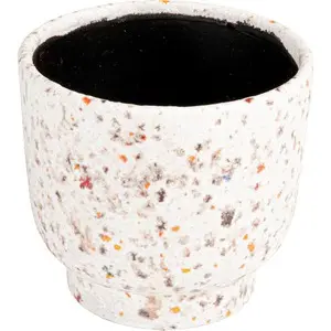 STORIED HOME Planter With Terrazzo Finish - White