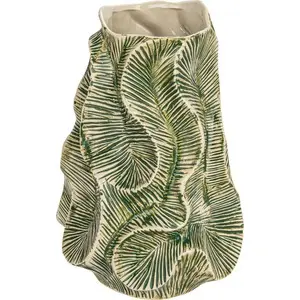 STORIED HOME Organic Shaped Vase - Green