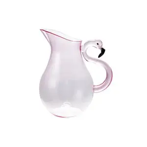 STORIED HOME Pitcher With Flamingo Handle - Pink