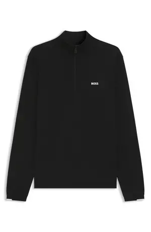 BOSS Quarter Zip Cotton Sweater