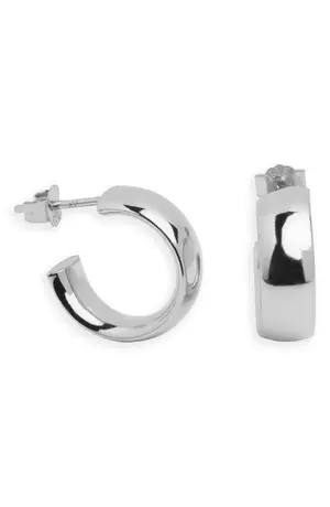 Argento Vivo Huggie Hoop Earrings - Silver