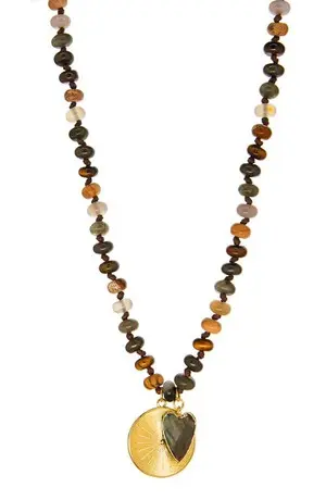 MARLYN SCHIFF Sienna Charm Necklace - Natural Multi