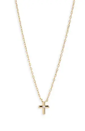 Argento Vivo Lab Grown Diamond Cross Pendant Necklace - Gold