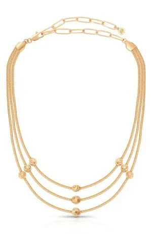 Ettika Molten Spheres Layered Necklace - Gold