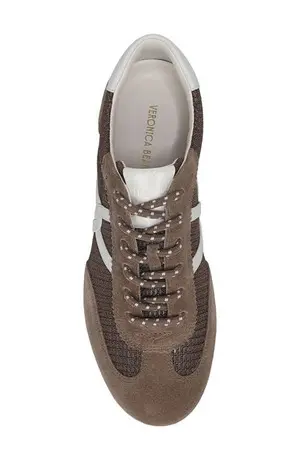 Veronica Beard Riviera Mesh Lace-up Sneakers - Bark
