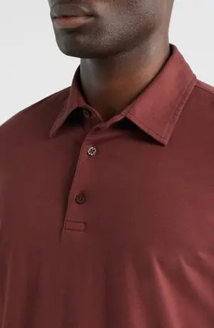 Ag Bryce Long Sleeve Polo - Cranberry