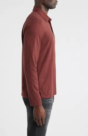 Ag Bryce Long Sleeve Polo - Cranberry
