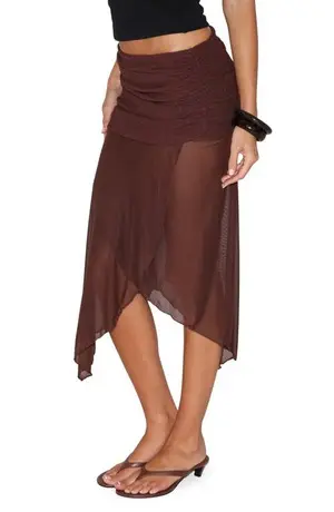 TIGER MIST Mixed Media Asymmetric Skirt